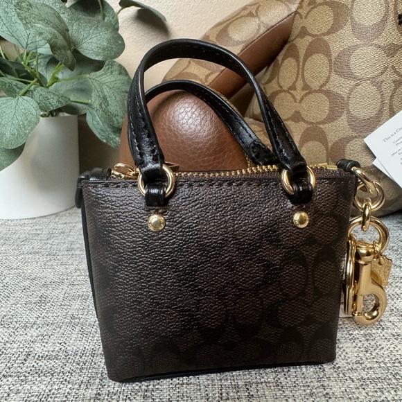 Coach | Accessories | 89 Coach Mini Gallery Tote Bag Charm In Signature ...